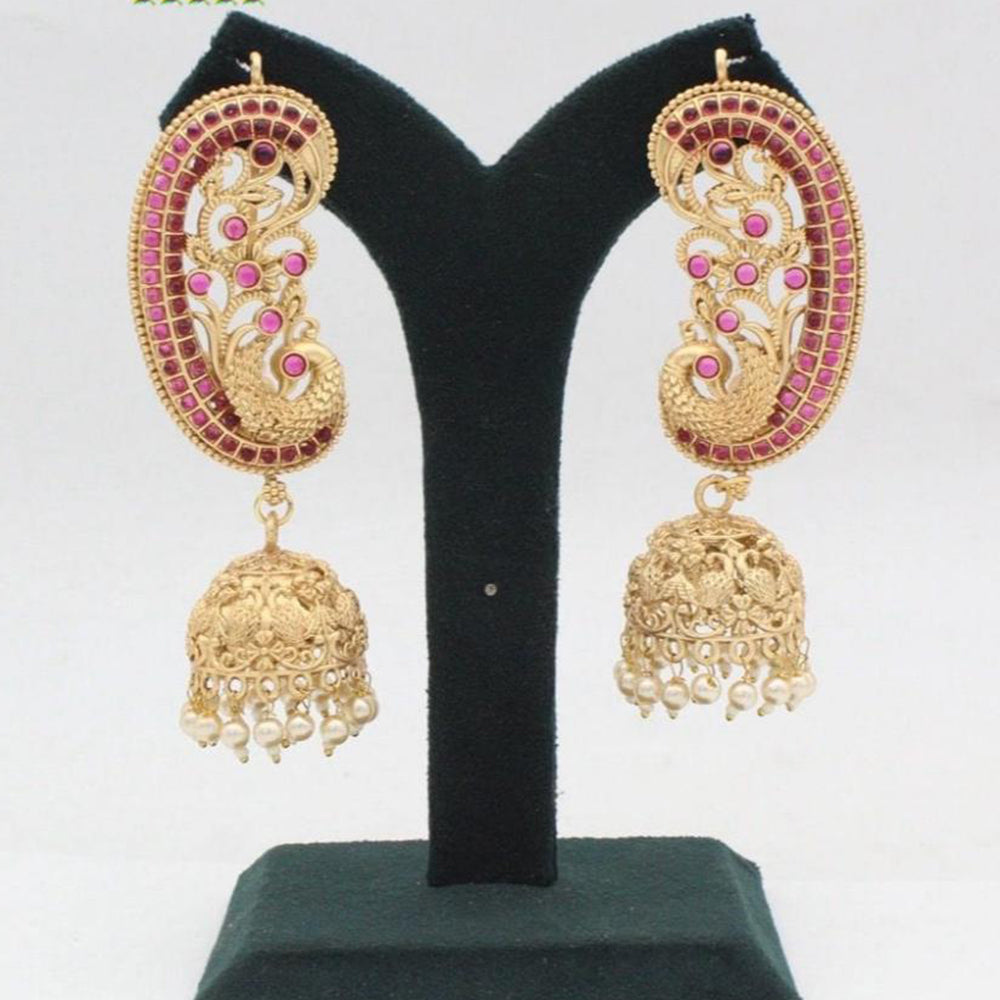Gold Plated Pota Stone Earcuff Jhumki